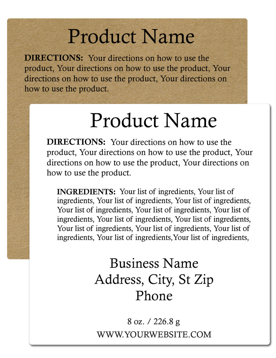 Ingredient Label #7 - Square – labelsbythesheet.com
