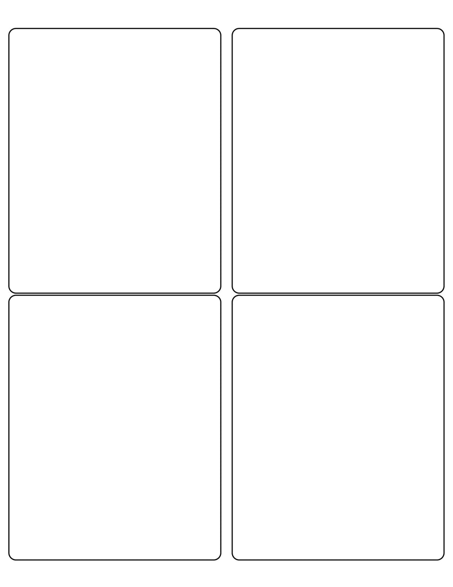 4 x 5 Rectangle Recycled White Printed Label Sheet (Rounded Corners ...