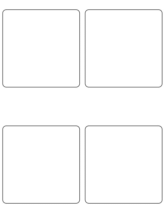 4 x 4 Square White Label Sheet – labelsbythesheet.com
