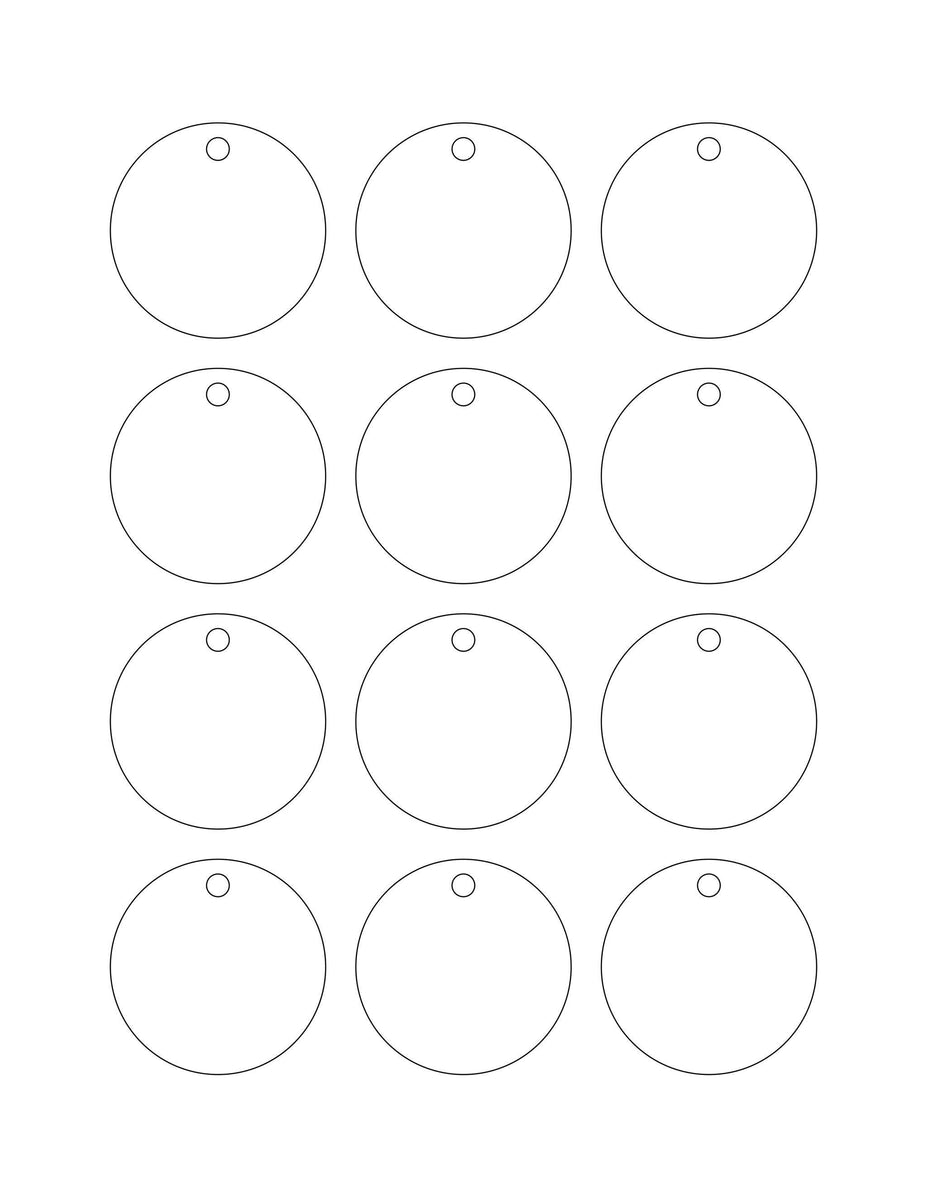 2 Diameter Round Micro-nikked Hang Tag Sheet Custom Printed w/ pre-dri ...