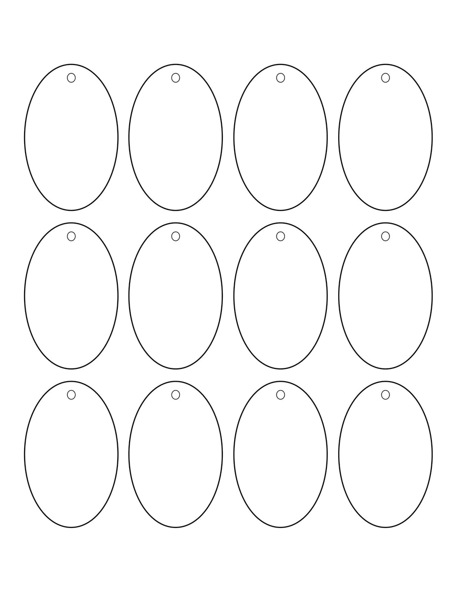 1.75 x 2.75 Oval Micro-nikked Hang Tag Sheet w/ pre-drilled 3/16 hole ...
