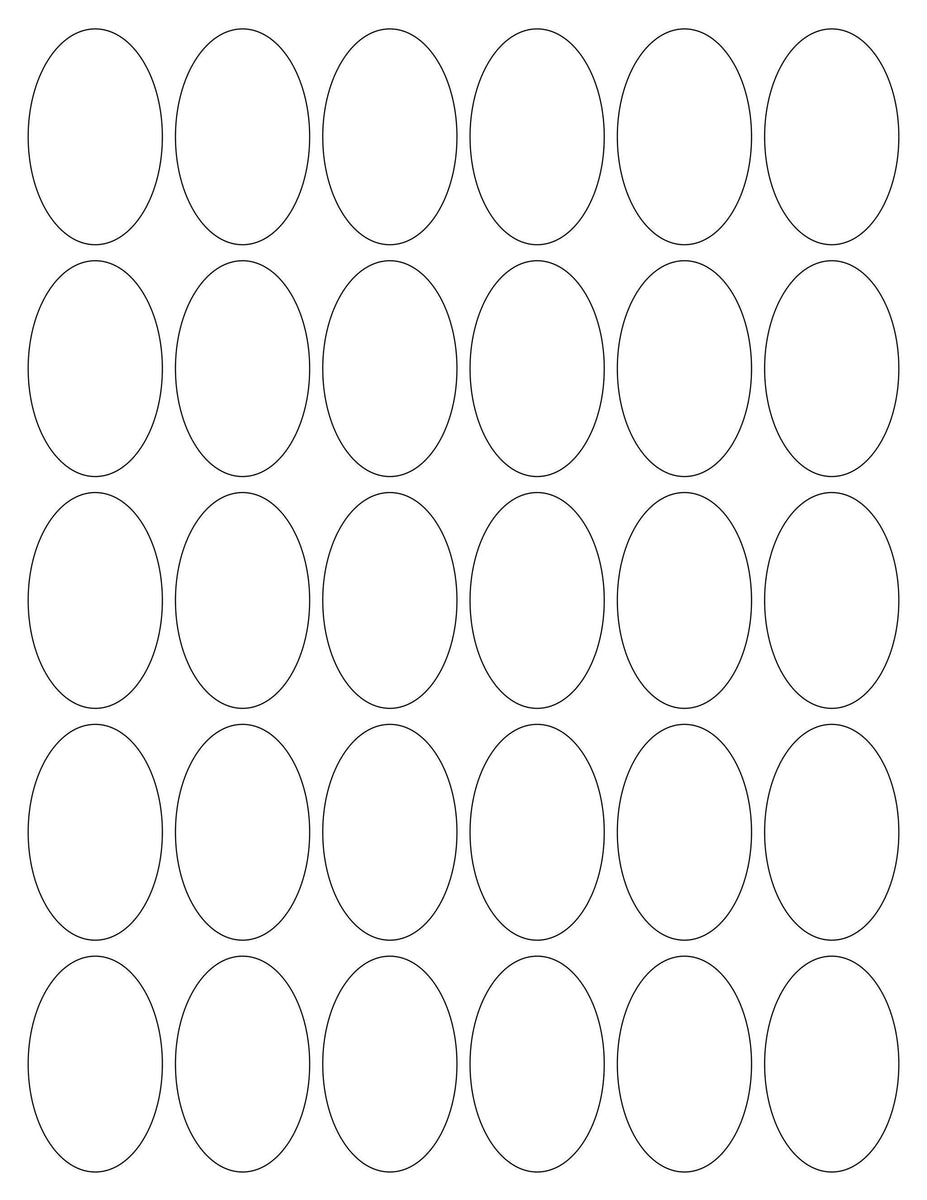 1 1/4 x 2 Oval Water-Resistant White Polyester Laser Label Sheet (THIN ...