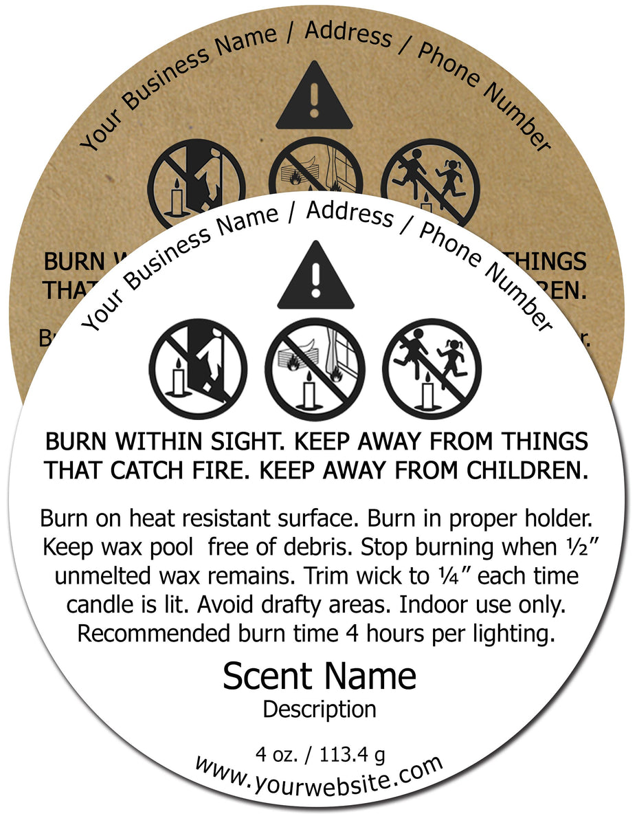 Candle Warning Label #5 - Round – labelsbythesheet.com