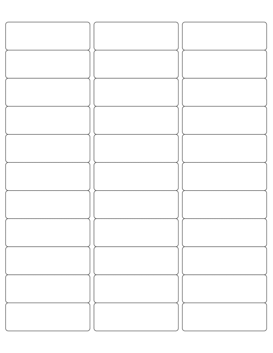 2 5/8 x 7/8 Rectangle White Opaque BLOCKOUT Printed Label Sheet ...