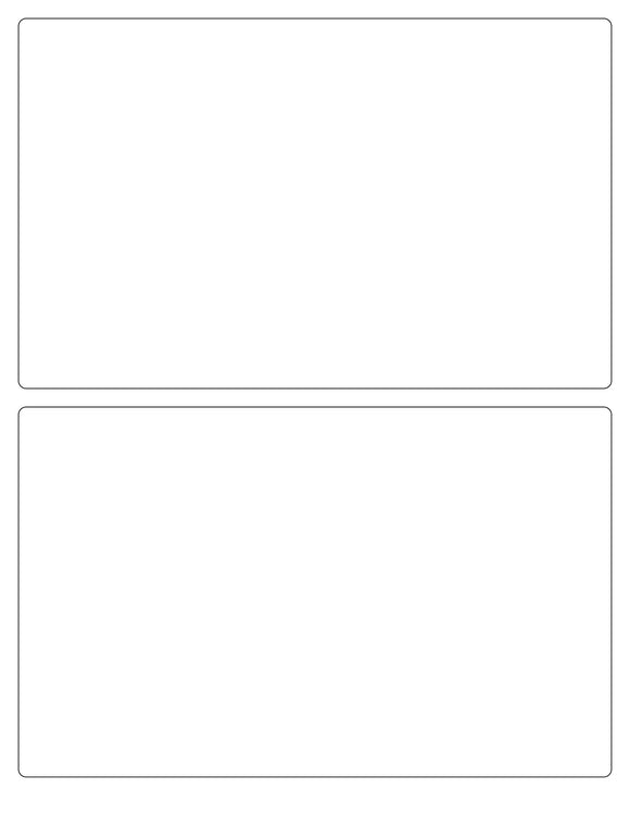 8 x 5 Rectangle White Label Sheet w/ Horizontal Gutter ...