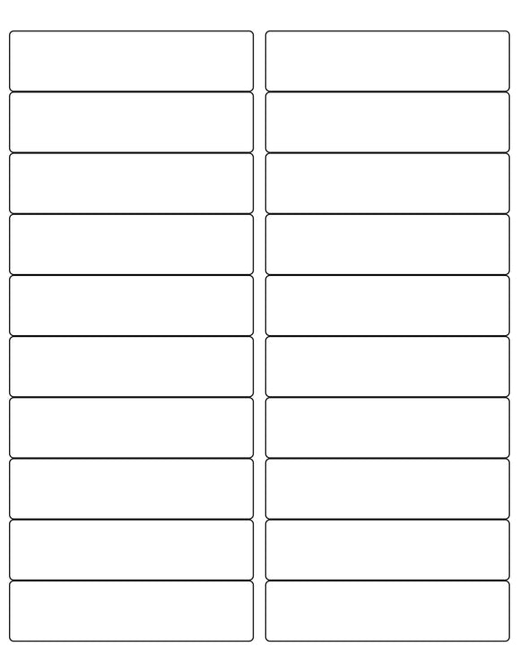 4 x 1 Rectangle White Label Sheet (Rounded Corners) – labelsbythesheet.com
