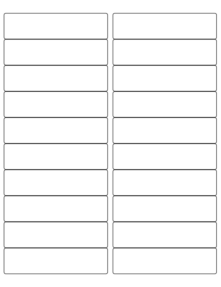 4 x 1 Rectangle Brown Kraft Printed Label Sheet (Rounded Corners ...
