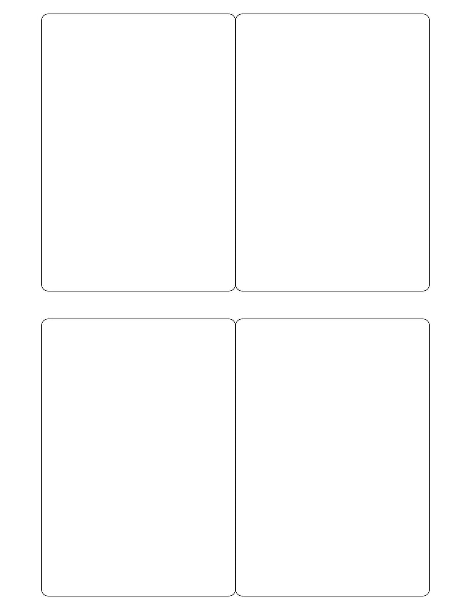 3 1/2 x 5 Rectangle Removable White Printed Label Sheet (horiz gutter ...