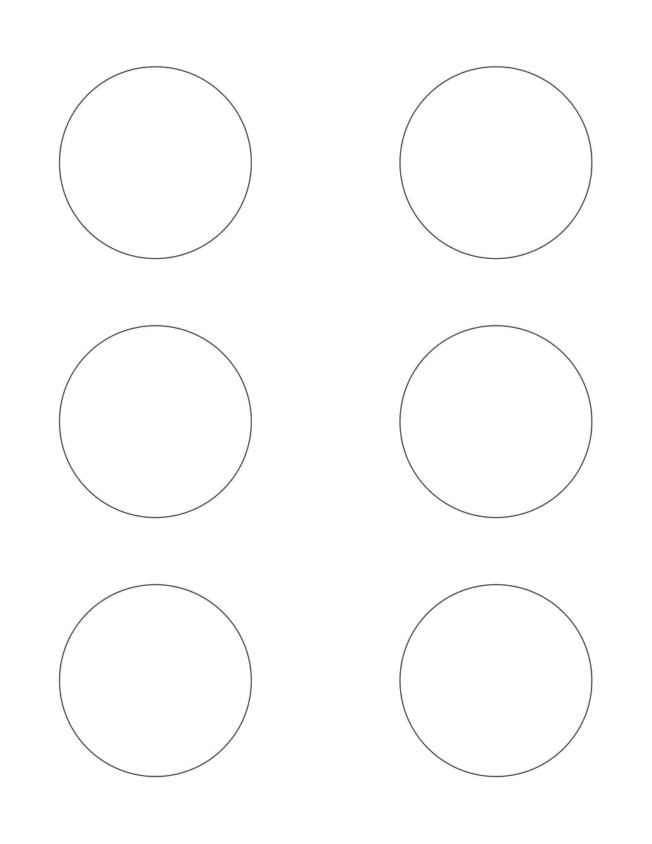 2 1/2 Diameter Round All Temperature White Printed Label Sheet (6 up ...