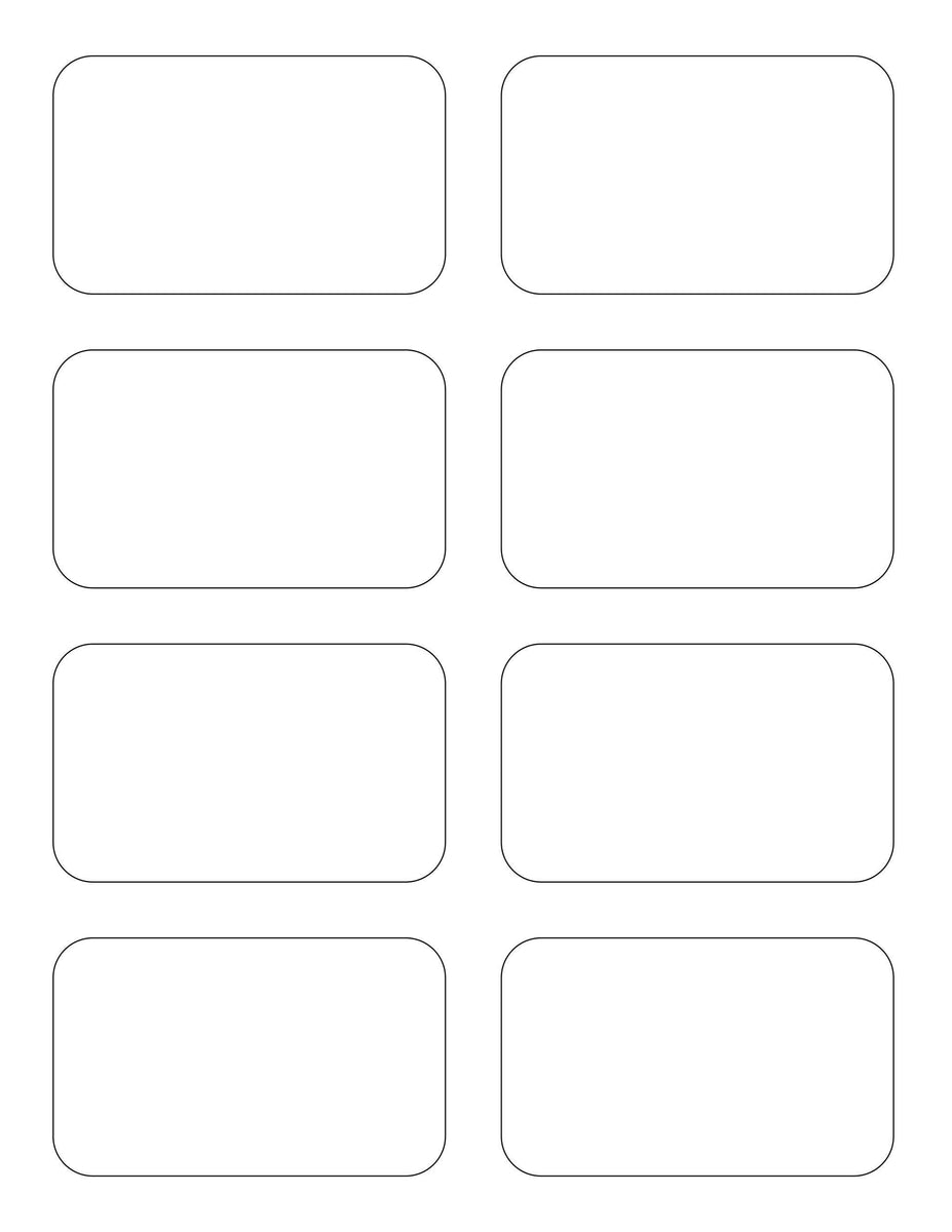 3 1/2 x 2 1/8 Rectangle Natural Ivory Printed Label Sheet ...