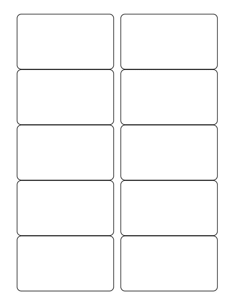 3 1/2 x 2 Rectangle Recycled White Printed Label Sheet (rounded corner ...