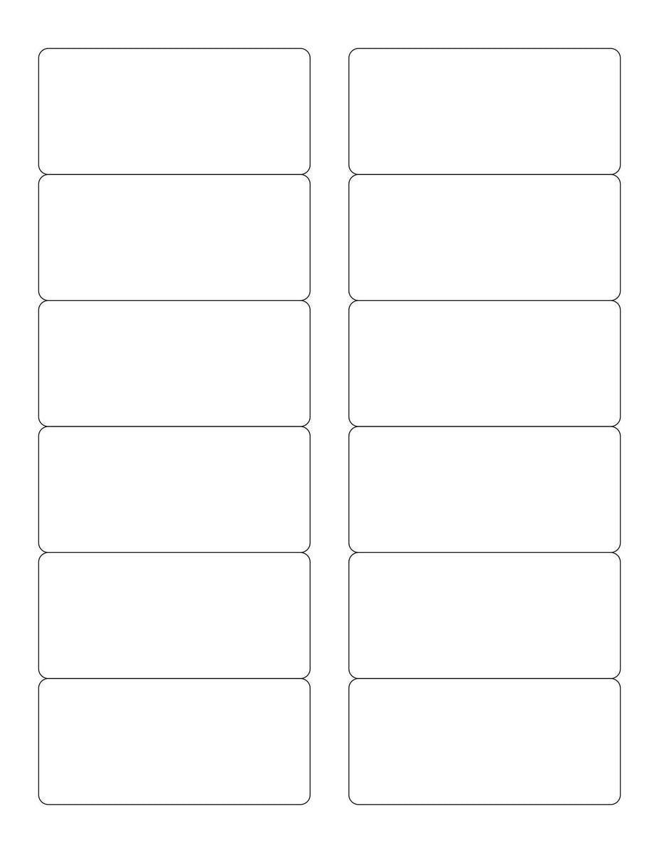 3 1/2 x 1 5/8 Rectangle Removable White Printed Label Sheet ...