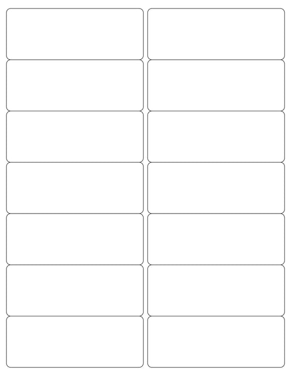 4 x 1 1/2 Rectangle Removable White Printed Label Sheet ...
