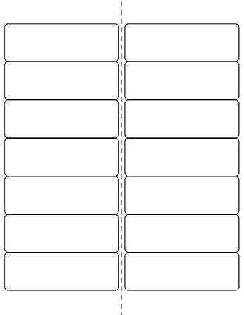 4 x 1 1/3 Rectangle (w/ perfs) Natural Ivory Printed Label Sheet ...