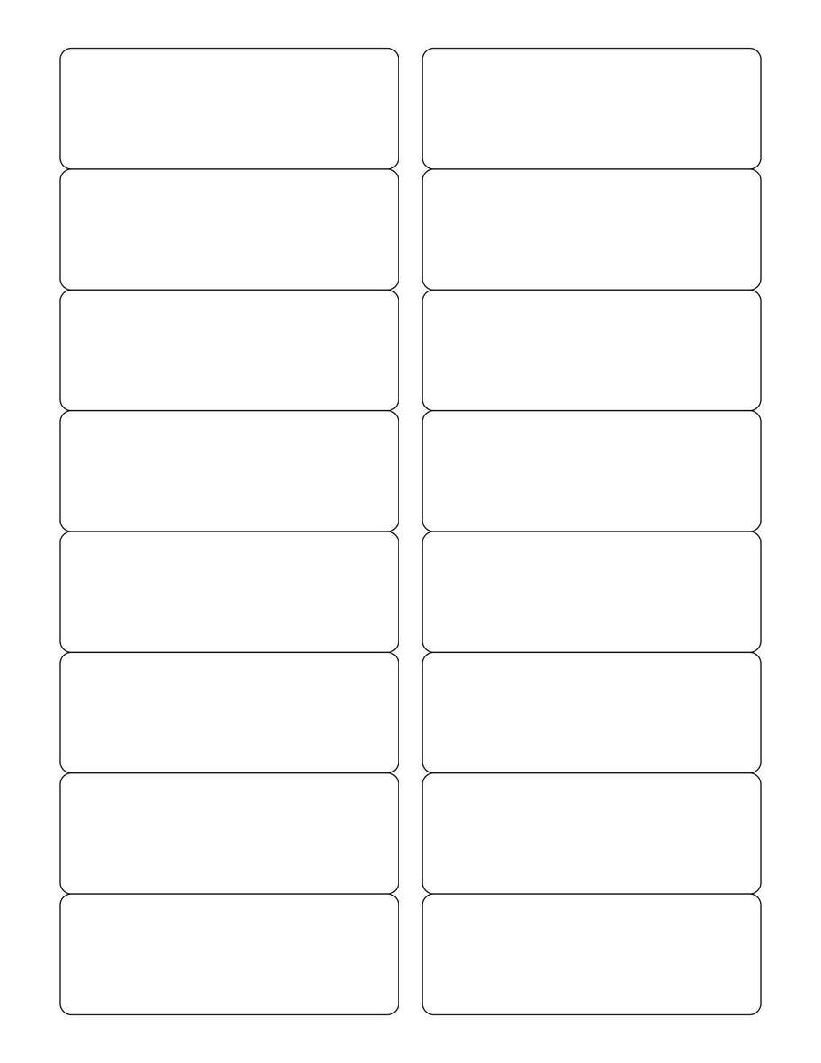 3 1/2 x 1 1/4 Rectangle White Opaque BLOCKOUT Printed Label Sheet ...