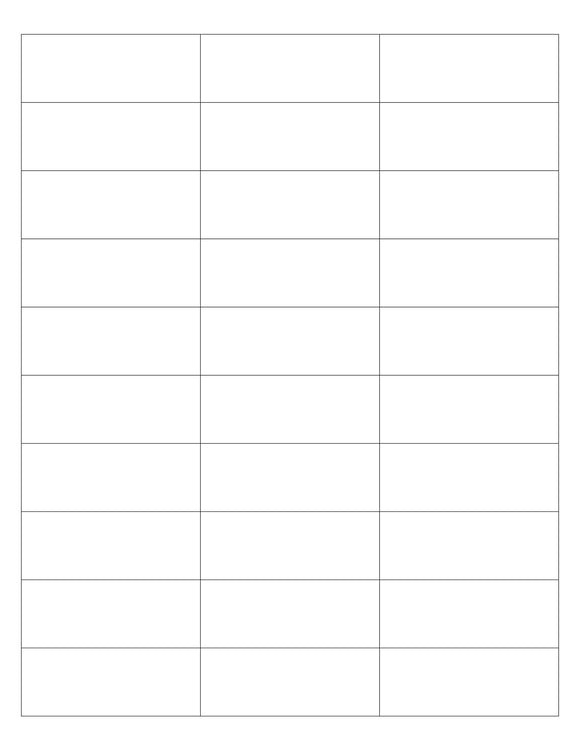 2 5/8 x 1 Rectangle White Label Sheet (Square Corners ...