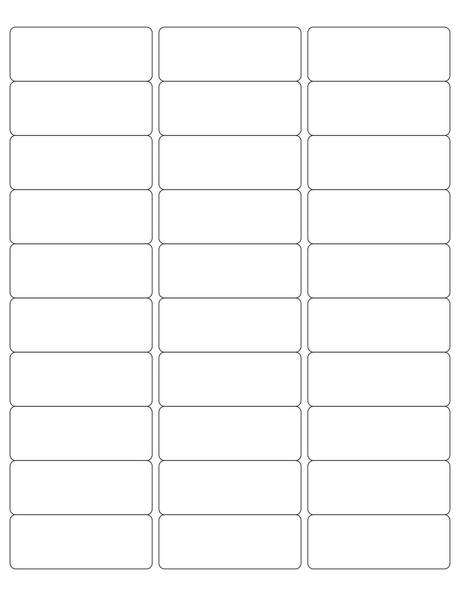 2 5/8 x 1 Rectangle White High Gloss Printed Label Sheet w/ Perforatio ...