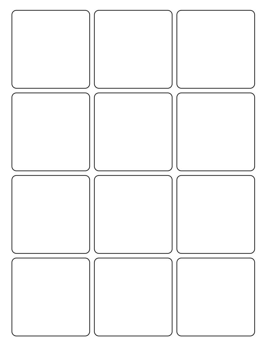 2 1/2 x 2 1/2 Square Removable White Printed Label Sheet ...