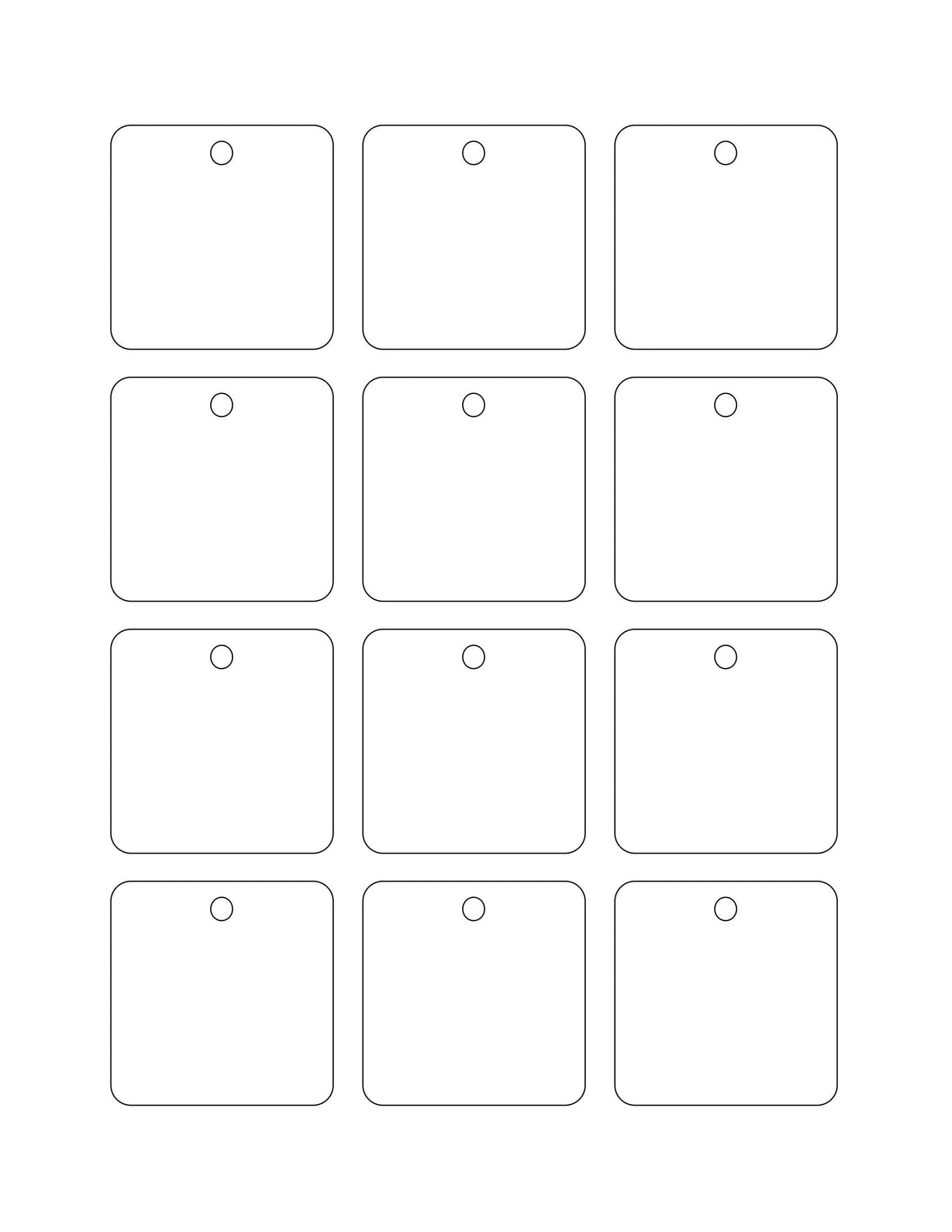 2 x 2 Square Micro-nikked Hang Tag Sheet w/ pre-drilled 3/16 hole ...