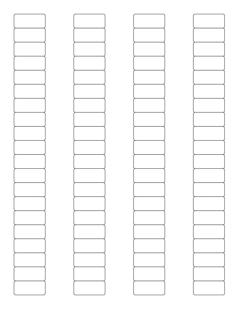 1 1/8 x 1/2 Rectangle Natural Ivory Printed Label Sheet ...