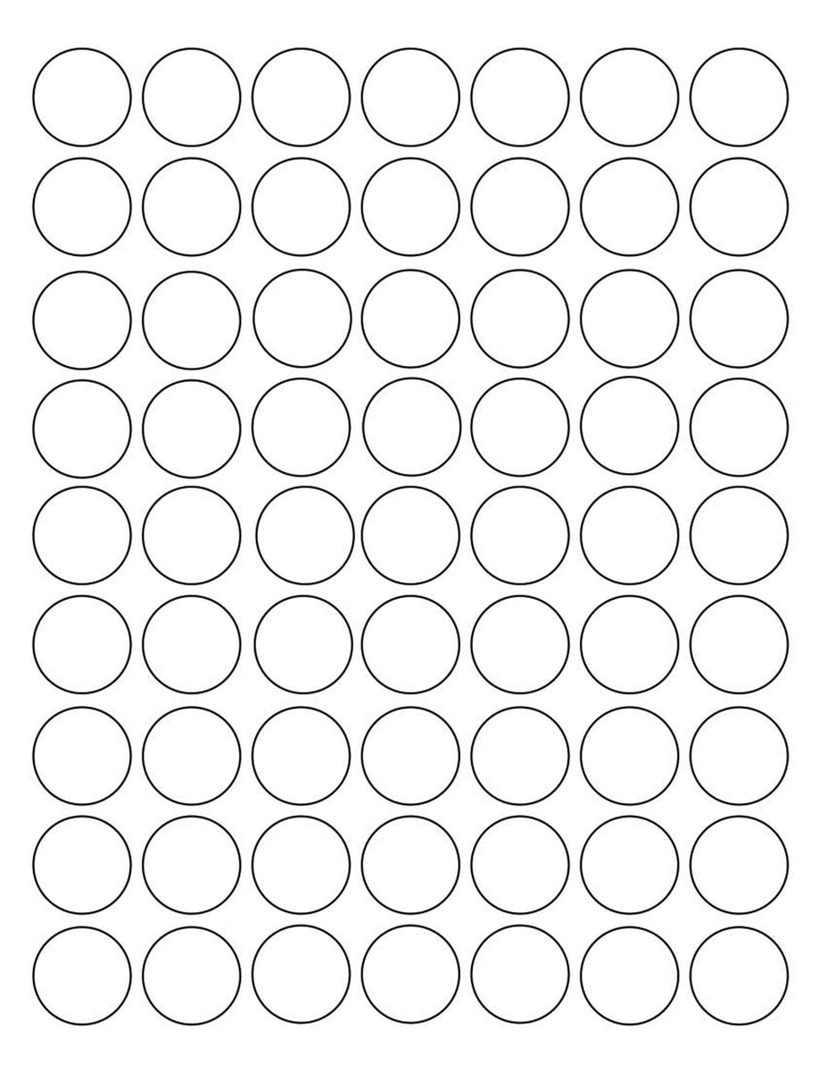 1 Diameter Round Pastel Label Sheet – labelsbythesheet.com